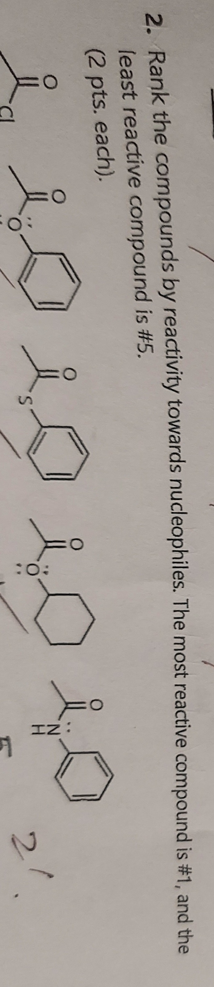 Solved Rank the compounds by reactivity towards | Chegg.com