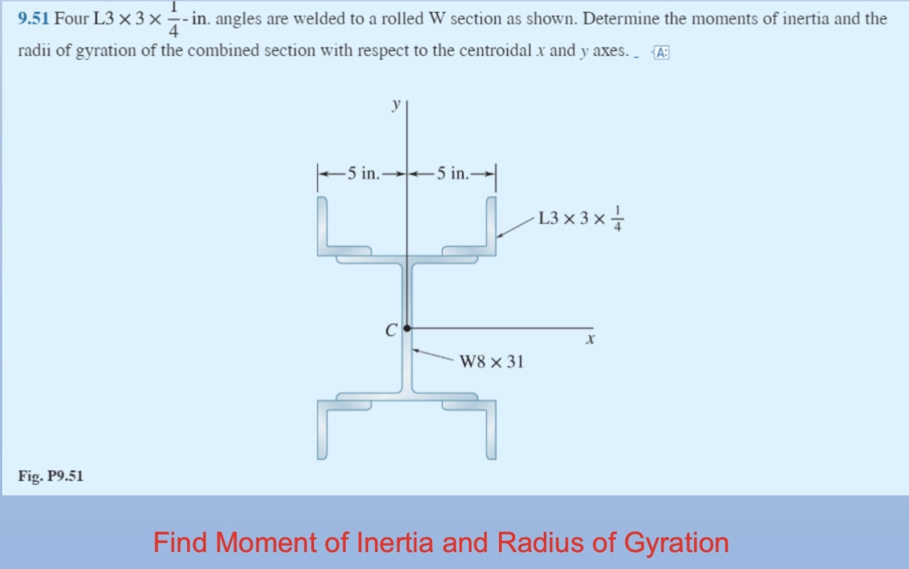 Solved 9.51 ﻿Four L 3×3×14-in. ﻿angles are welded to a | Chegg.com