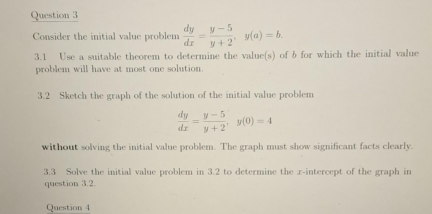 Solved Consider the initial value problem dxdy=y+2y−5,y(a)=b | Chegg.com