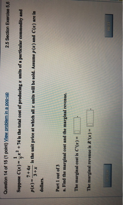 Solved Question 14 of 15 (1 point) View problem in a pop-up | Chegg.com