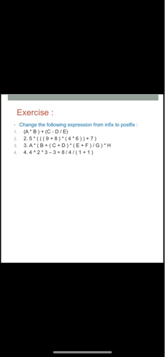 Solved Evaluating Postfix Expressions operandpop stack | Chegg.com