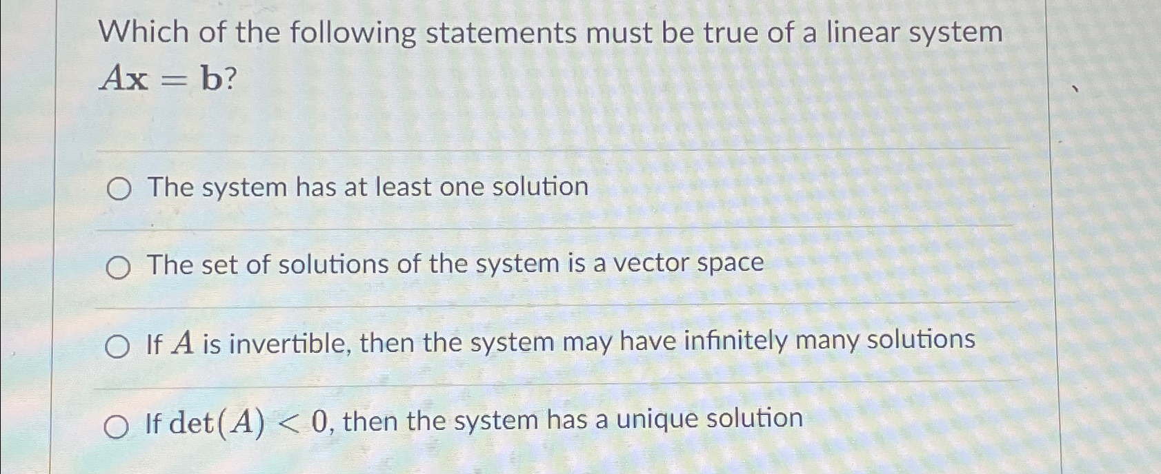 Solved Which of the following statements must be true of a | Chegg.com
