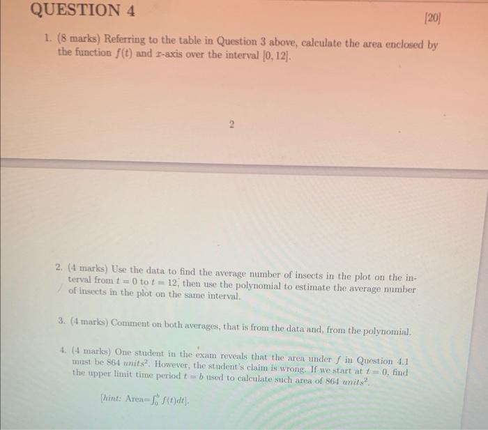 1. ( 8 marks) Referring to the table in Question 3 | Chegg.com