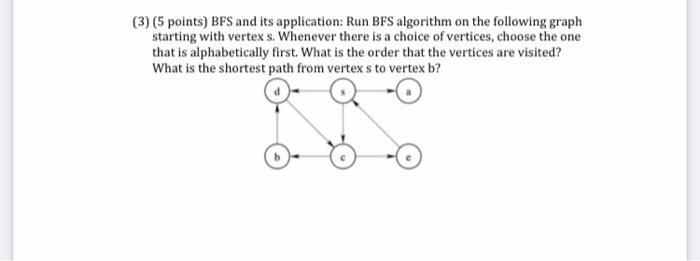Solved 3 5 Points Bfs And Its Application Run Bfs 