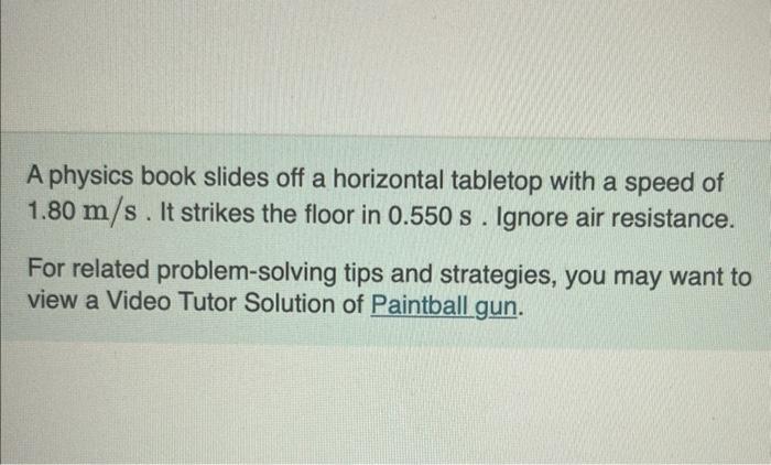 Solved A physics book slides off a horizontal tabletop with | Chegg.com