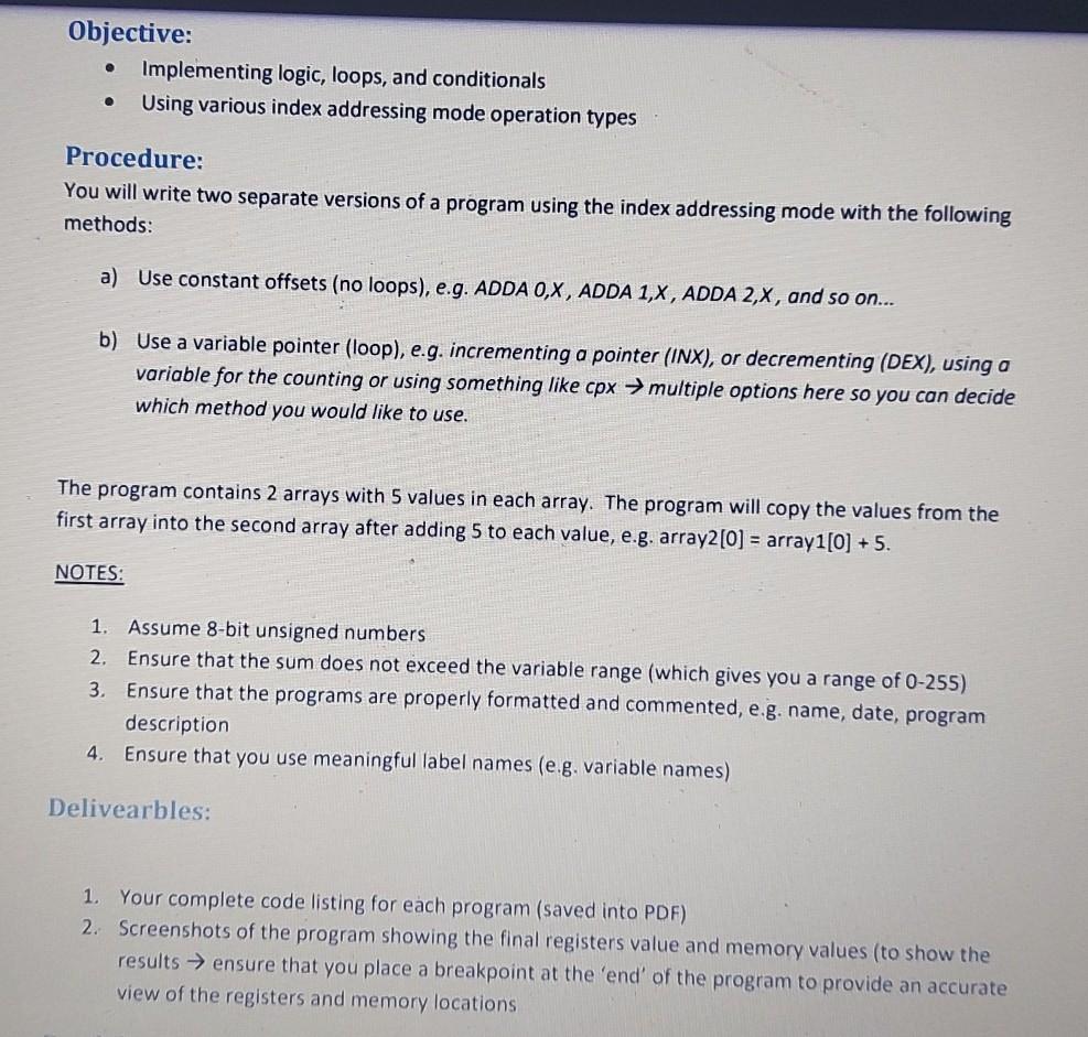 Solved Objective Implementing Logic Loops And