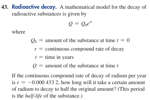 Solved Radioactive decay. A mathematical model for the decay | Chegg.com