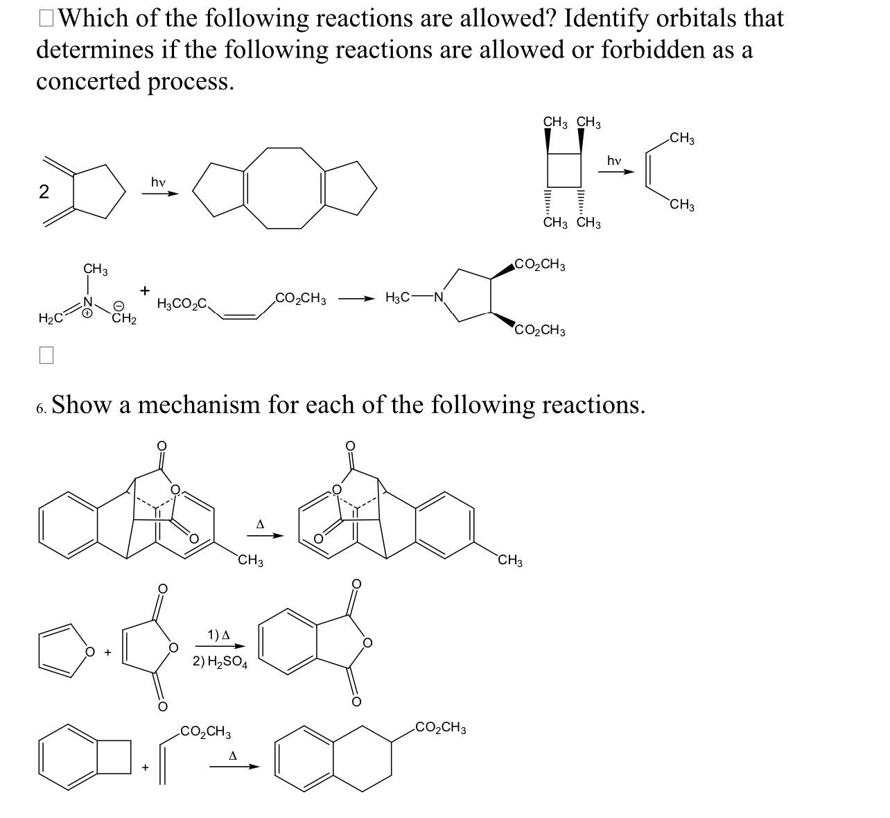 Which of the following reactions are allowed? | Chegg.com