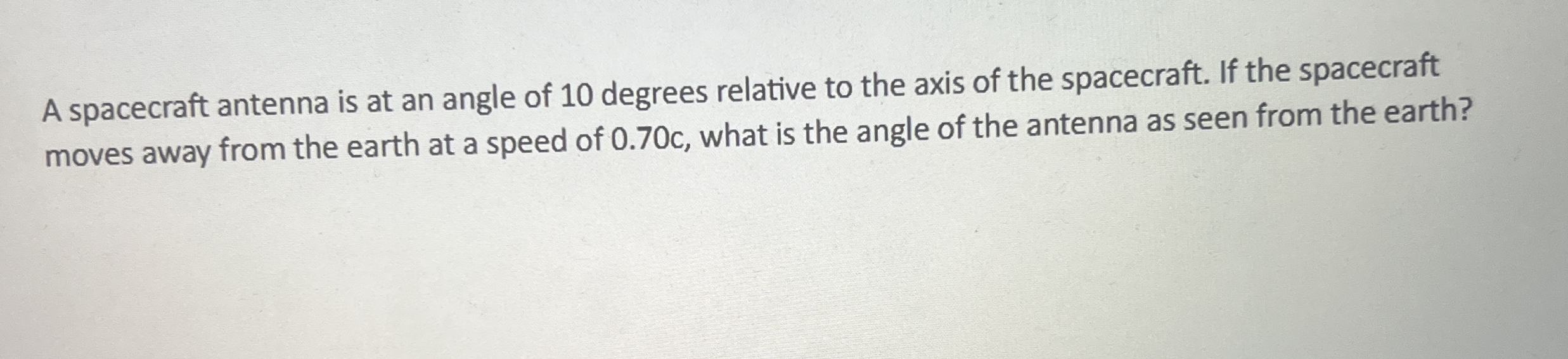 Solved A spacecraft antenna is at an angle of 10 ﻿degrees | Chegg.com