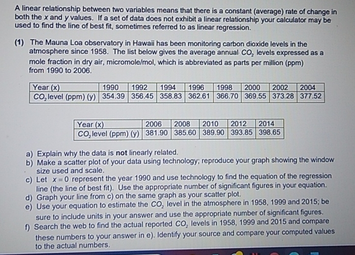 Solved A linear relationship between two variables means | Chegg.com
