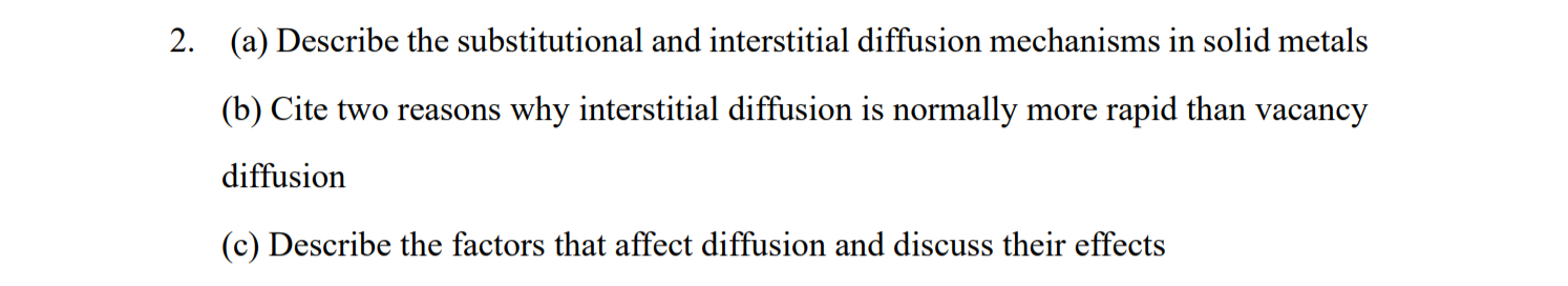Solved (a) Describe the substitutional and interstitial | Chegg.com Solved (a) Describe the substitutional and interstitial | Chegg.com