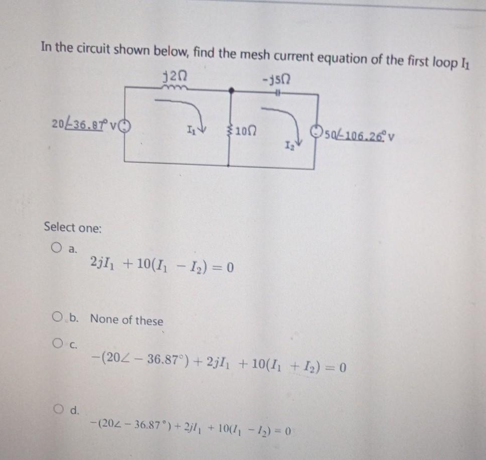 Solved In the circuit shown below, find the mesh current | Chegg.com