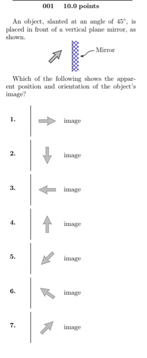 Solved 001 10.0 points An object, slanted at an angle of | Chegg.com