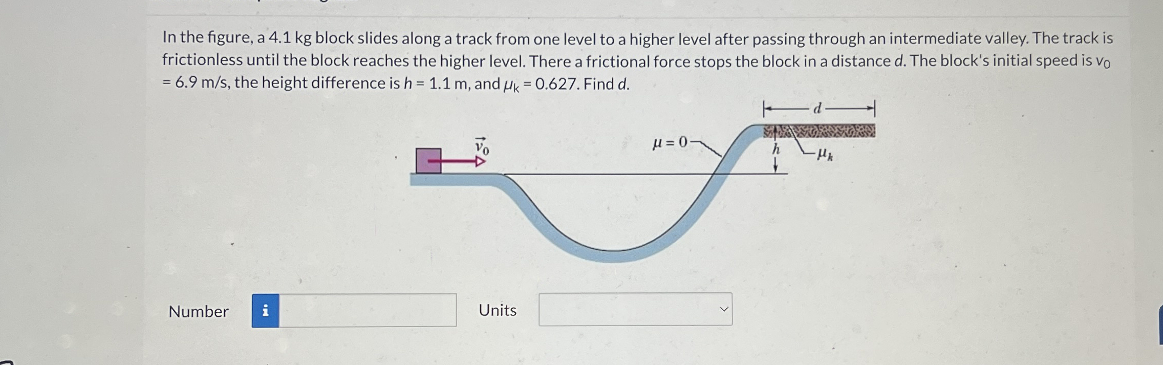 Solved In the figure, a 4.1 ﻿kg block slides along a track | Chegg.com