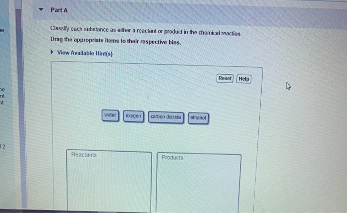 Solved Part A er Classify each substance as either a | Chegg.com