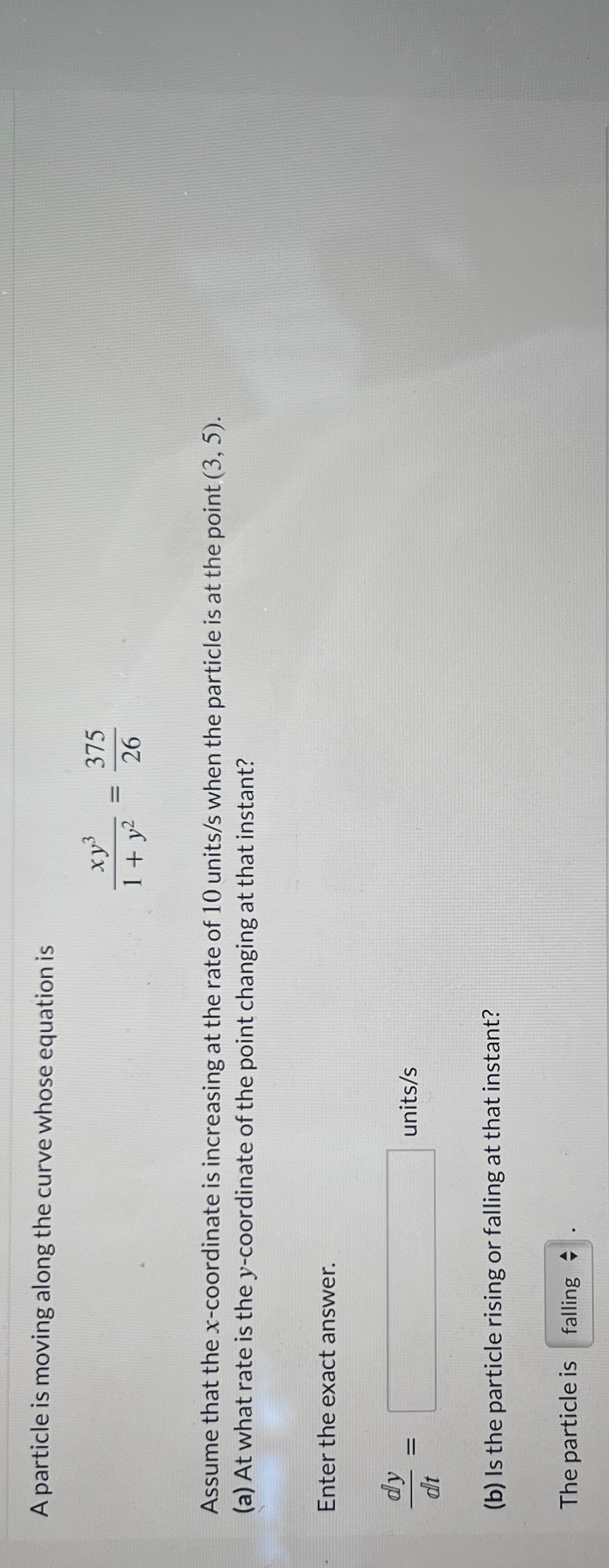 Solved A particle is moving along the curve whose equation | Chegg.com