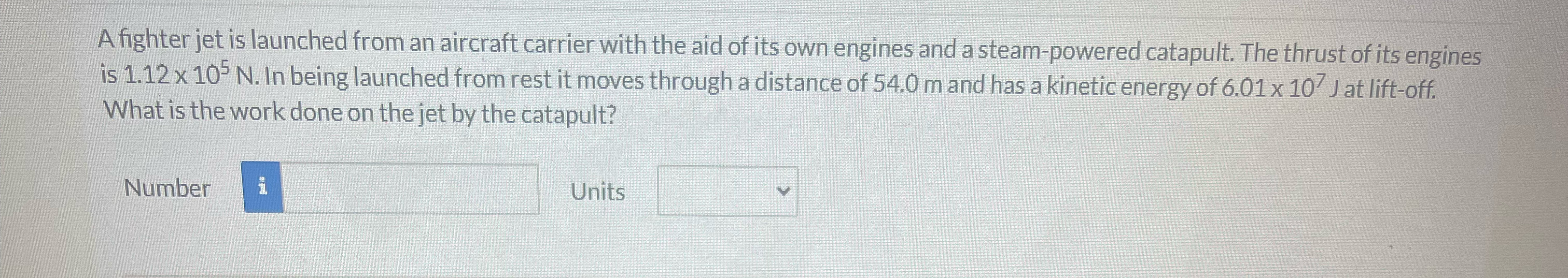 Solved A fighter jet is launched from an aircraft carrier | Chegg.com