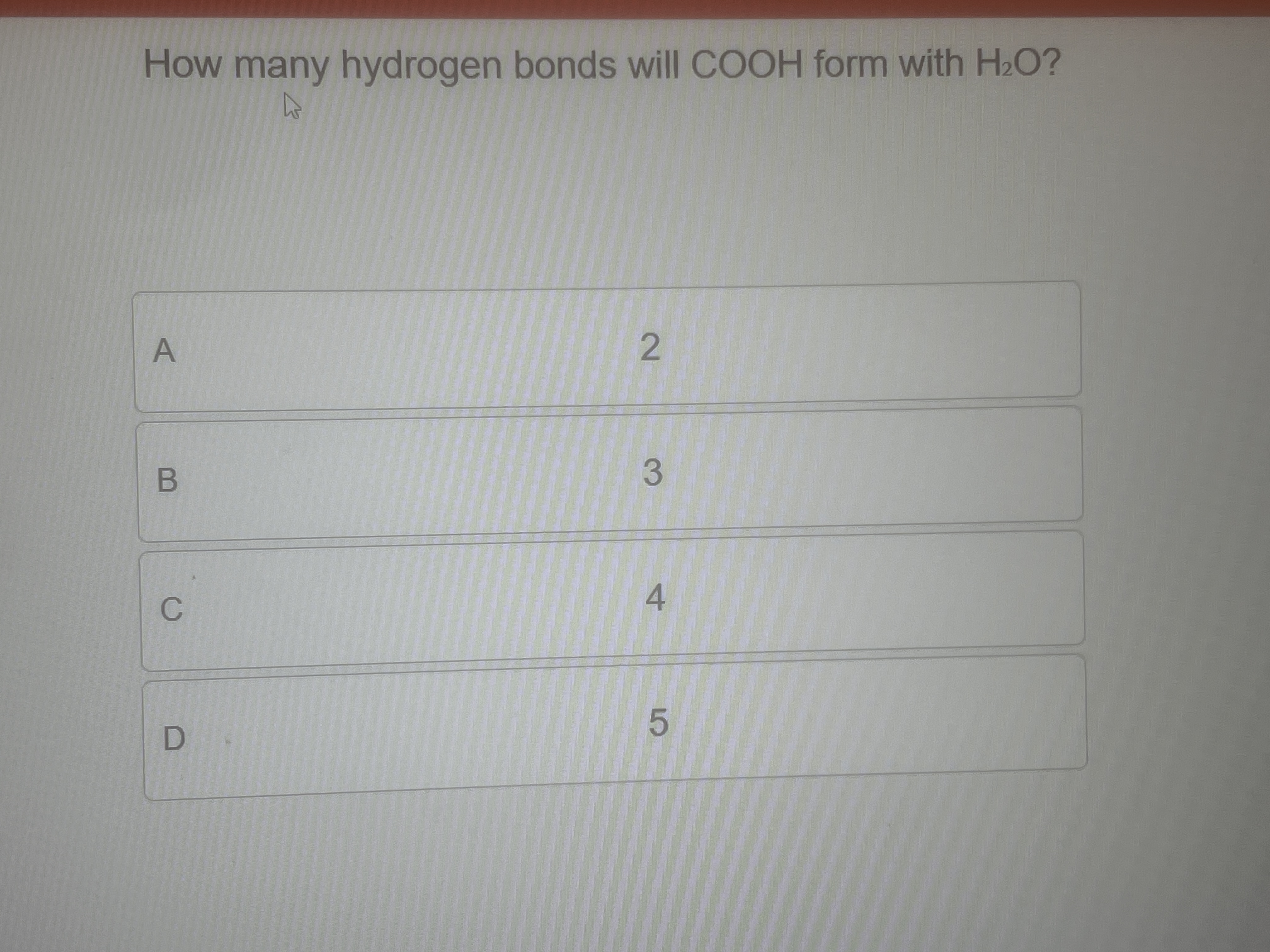Solved How many hydrogen bonds will COOH form with | Chegg.com