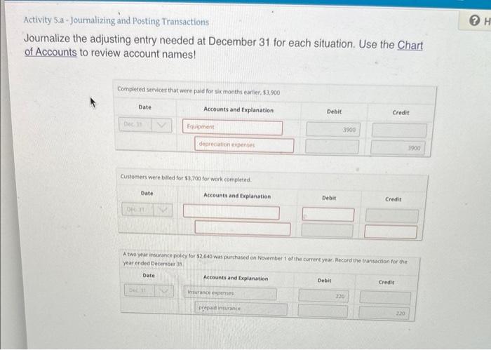 Solved Activity 5.a - Journalizing and posting Transactions | Chegg.com
