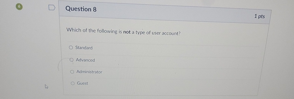 Solved Question 81 ﻿ptsWhich of the following is not a type | Chegg.com