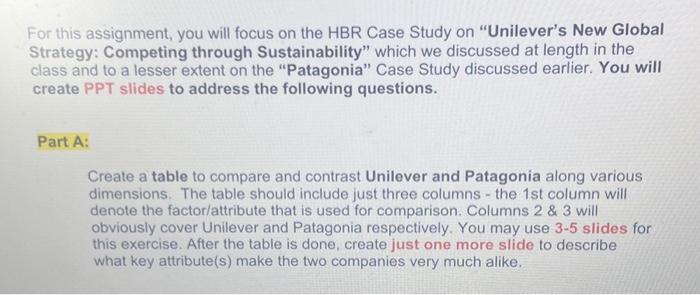 For this assignment, you will focus on the HBR Case | Chegg.com