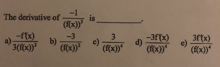 Solved The derivative of 3f'(x) (f(x)) | Chegg.com