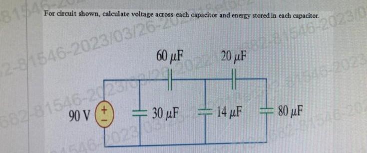 Solved For circuit shown, calculate voltage across each | Chegg.com