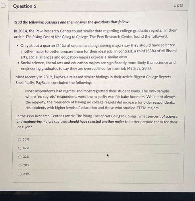 Solved Read the following passages and then answer the | Chegg.com