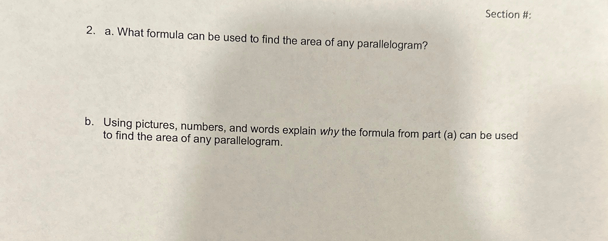 Solved Section #:2. ﻿a. ﻿What formula can be used to find | Chegg.com