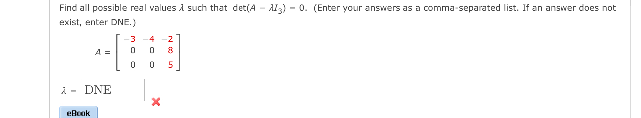 Solved by an EXPERT Find all possible real values λ ﻿such that | Chegg.com