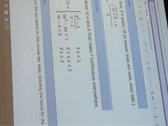 Solved 2.) find values of a and b that make f continous | Chegg.com