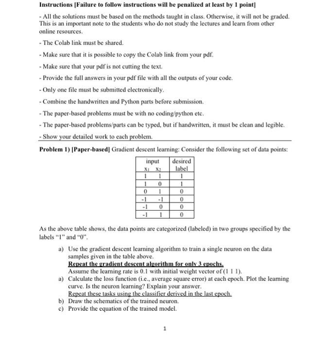 Solved Instructions [Failure to follow instructions will be | Chegg.com