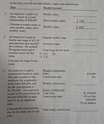 Solved In this task, you will calculate salaries, wages, and | Chegg.com