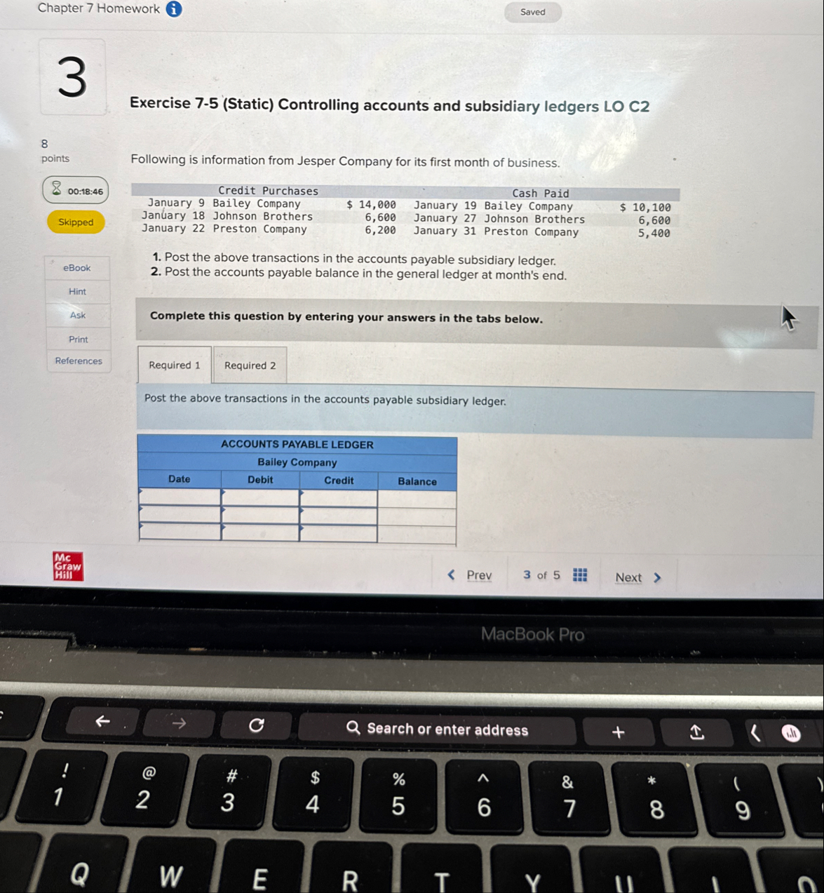 Chapter 7 ﻿Homework (i)Exercise 7-5 (Static) | Chegg.com