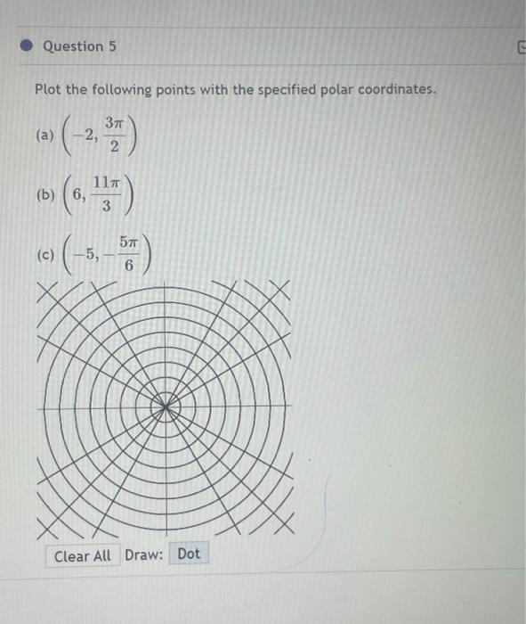 Solved Plot the following points with the specified polar | Chegg.com