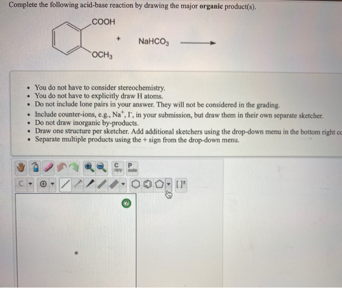 Solved Complete the following acid-base reaction by drawing | Chegg.com