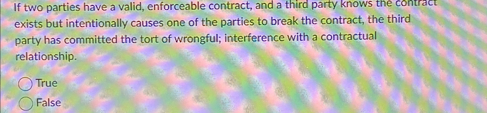 Solved If two parties have a valid, enforceable contract, | Chegg.com