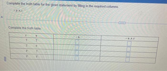 Solved Complete the truth table for the given statement by | Chegg.com