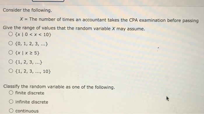 Solved Consider the following. X = The number of times an | Chegg.com