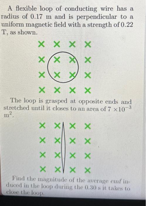 Solved A flexible loop of conducting wire has a radius of | Chegg.com