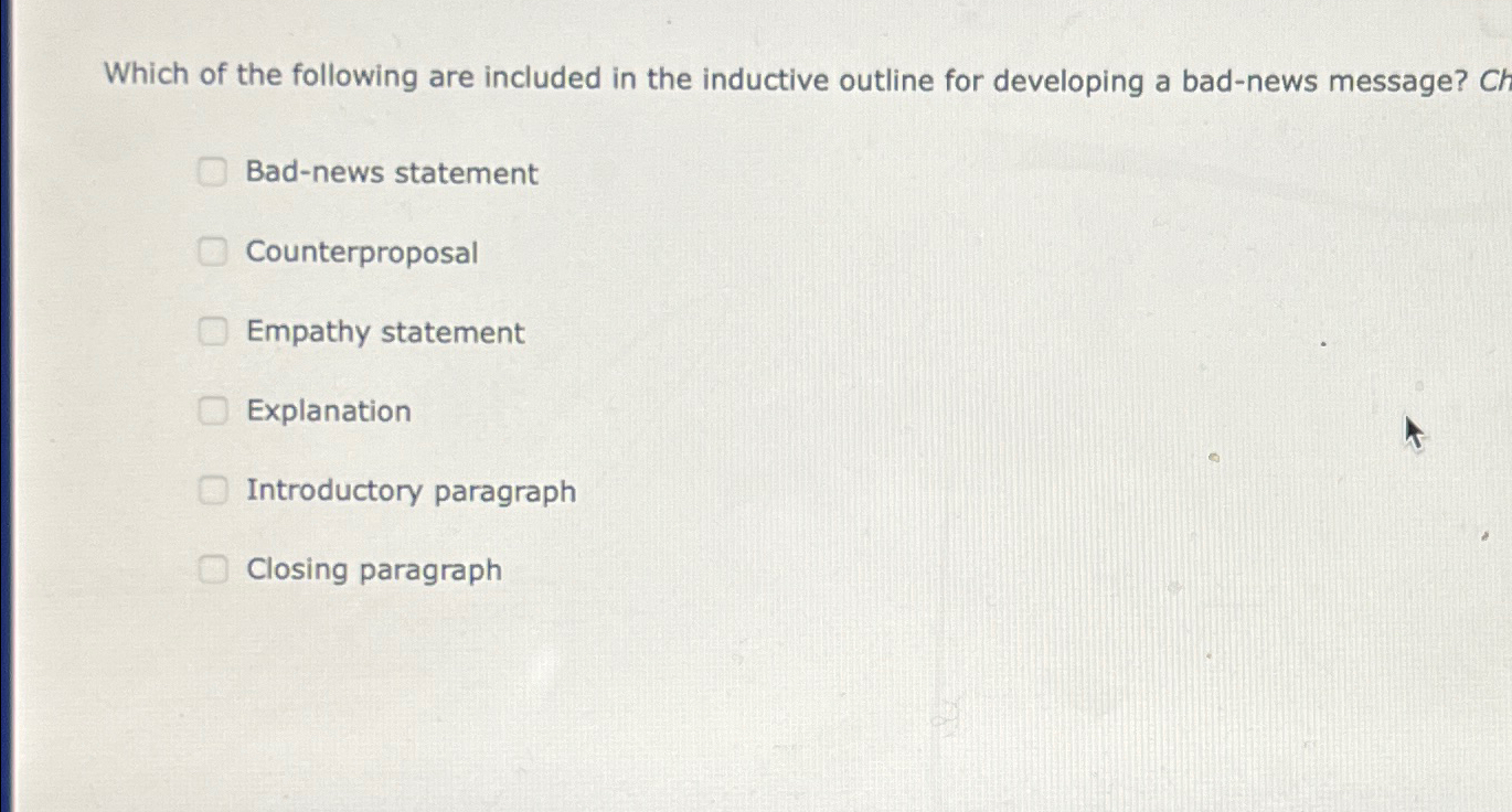 Solved Which of the following are included in the inductive | Chegg.com