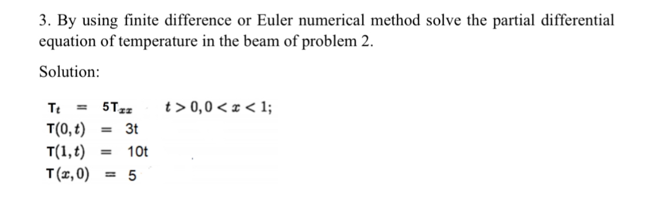 By using finite difference or Euler numerical method | Chegg.com