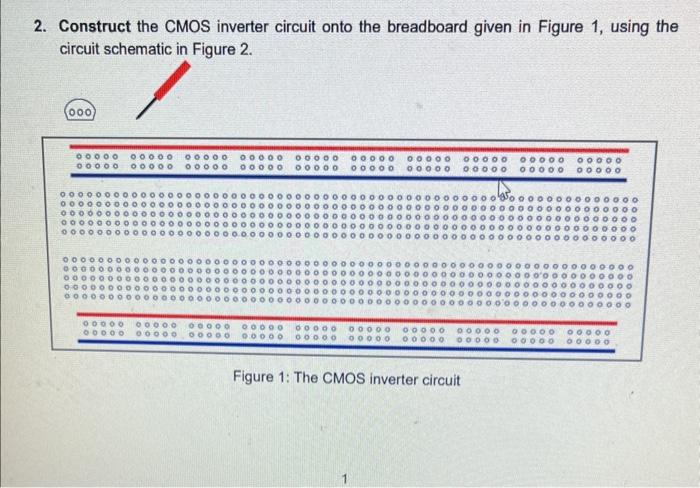 Solved 2. Construct the CMOS inverter circuit onto the | Chegg.com