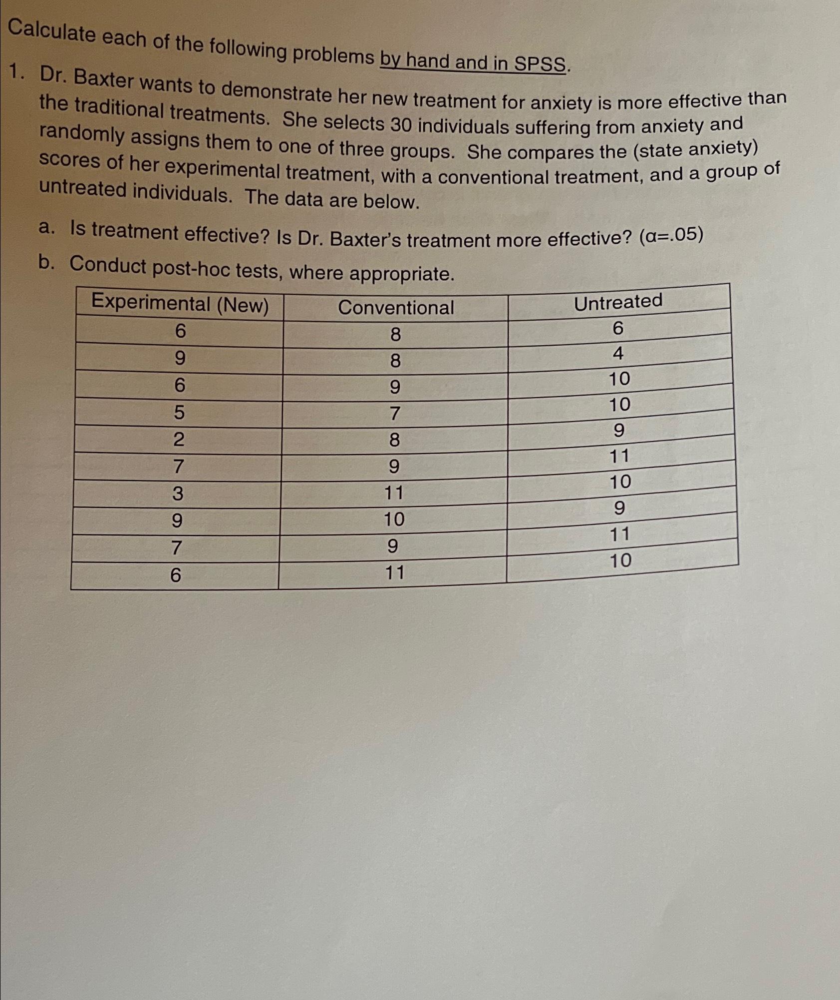 Solved Calculate each of the following problems by hand and | Chegg.com