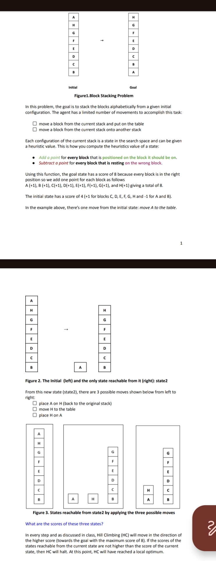 Solved In this problem, the goal is to stack the blocks | Chegg.com