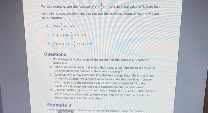 Solved For this example, use the function f(x)=21x+1 and an | Chegg.com