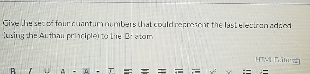 Solved Give the set of four quantum numbers that could | Chegg.com