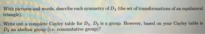 Solved With pictures and words, describe each symmetry of D3 | Chegg.com