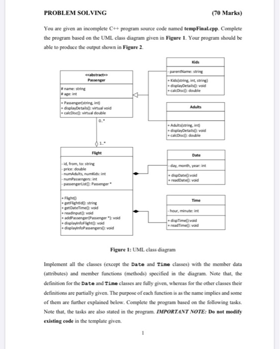 Solved PROBLEM SOLVING (70 Marks) You are given an | Chegg.com