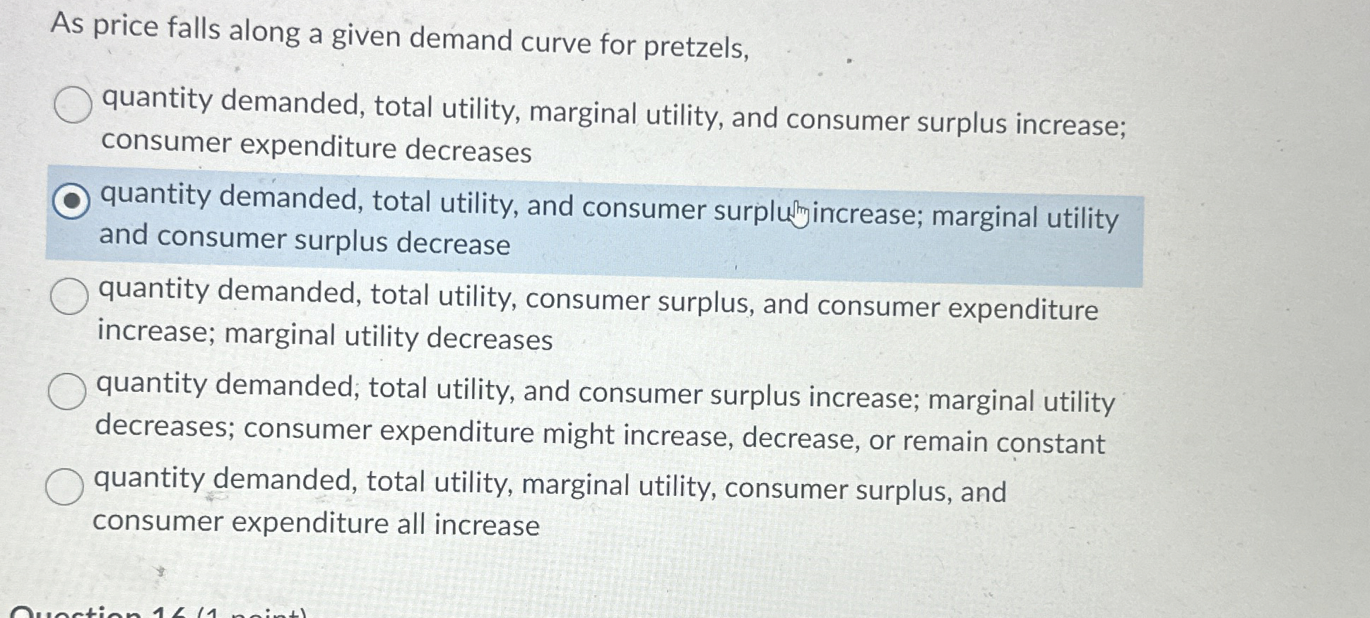Solved As price falls along a given demand curve for | Chegg.com